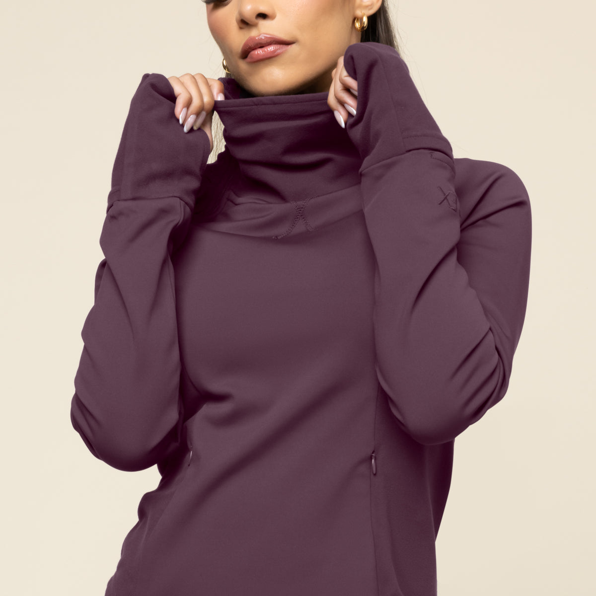 Chasing Pavements Mockneck Pullover - Aubergine – POPFLEX®