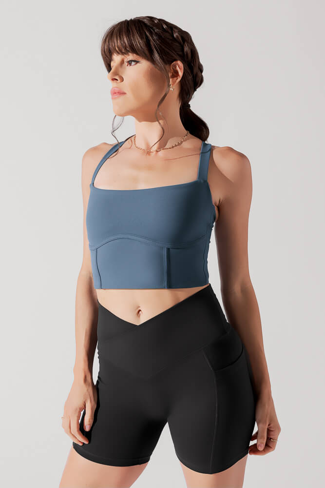 Daphne Corset Crop Top - Indigo Teal – POPFLEX®
