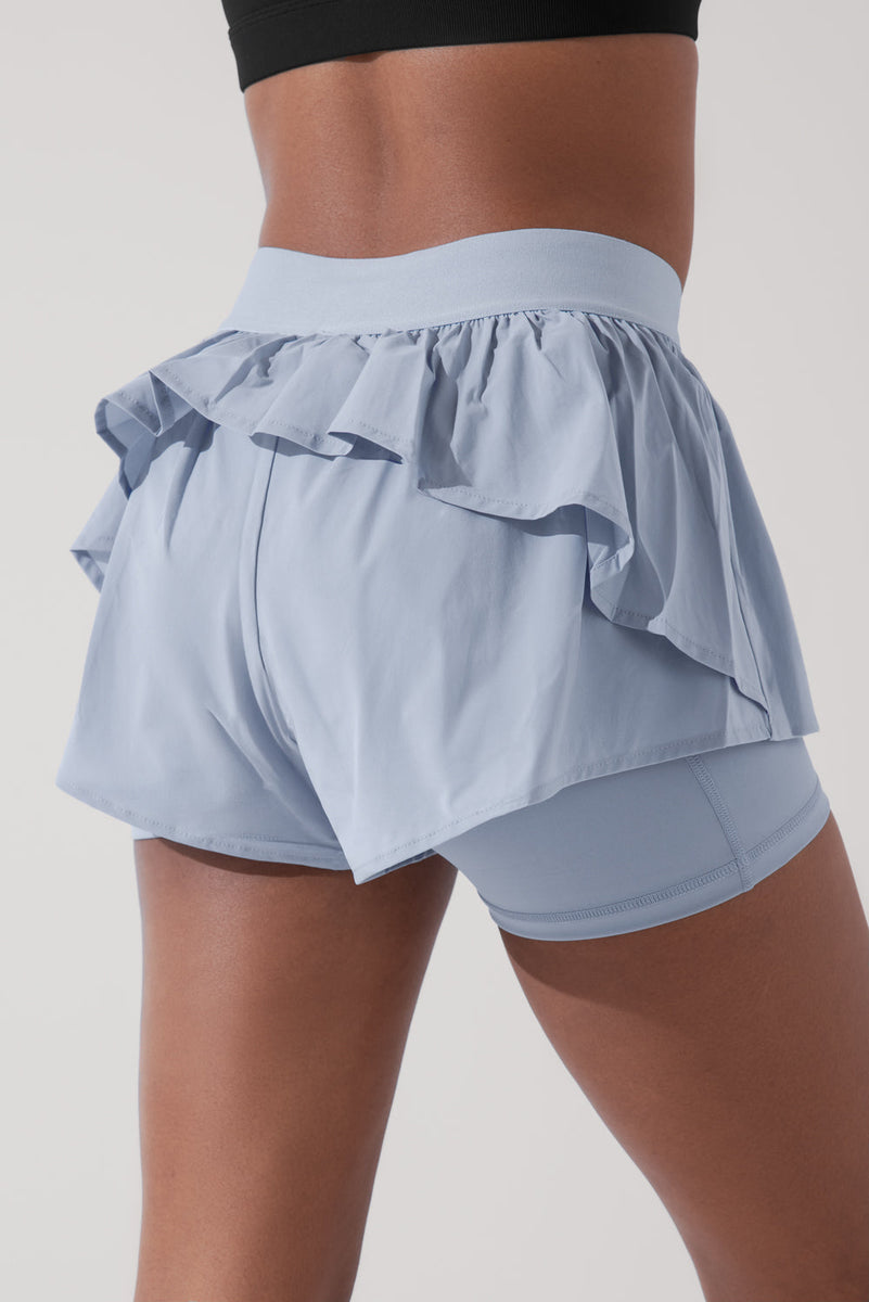 On the Run Ruffle Short - Blue Breeze – POPFLEX®