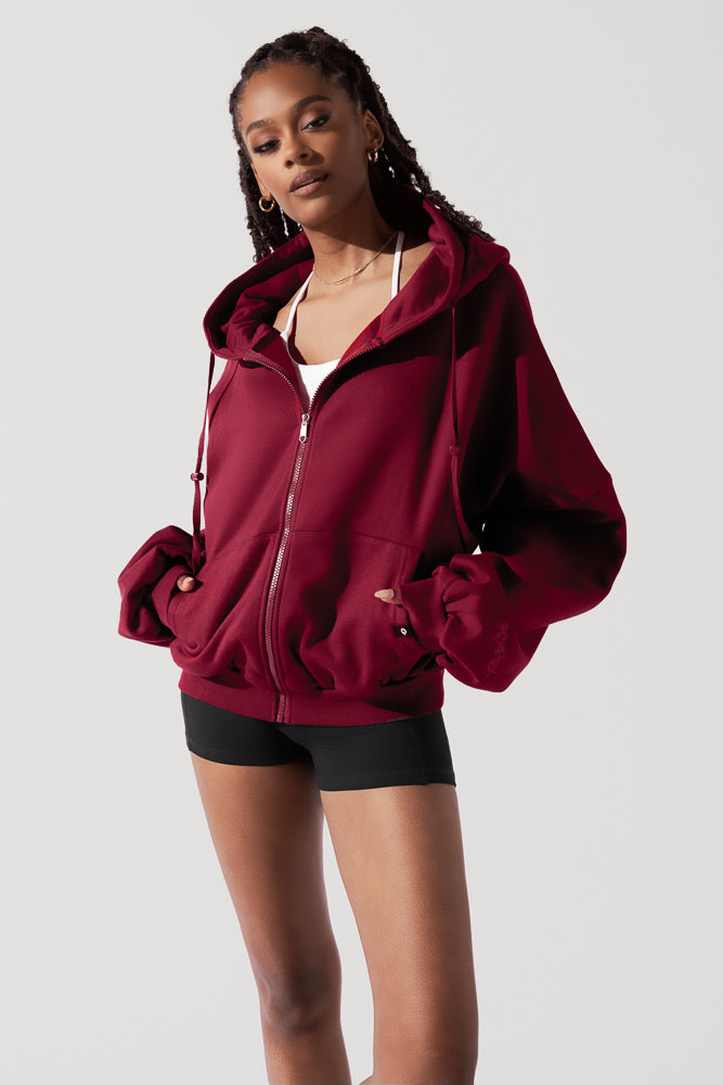 Zip Cloud Hoodie - Crimson – POPFLEX®