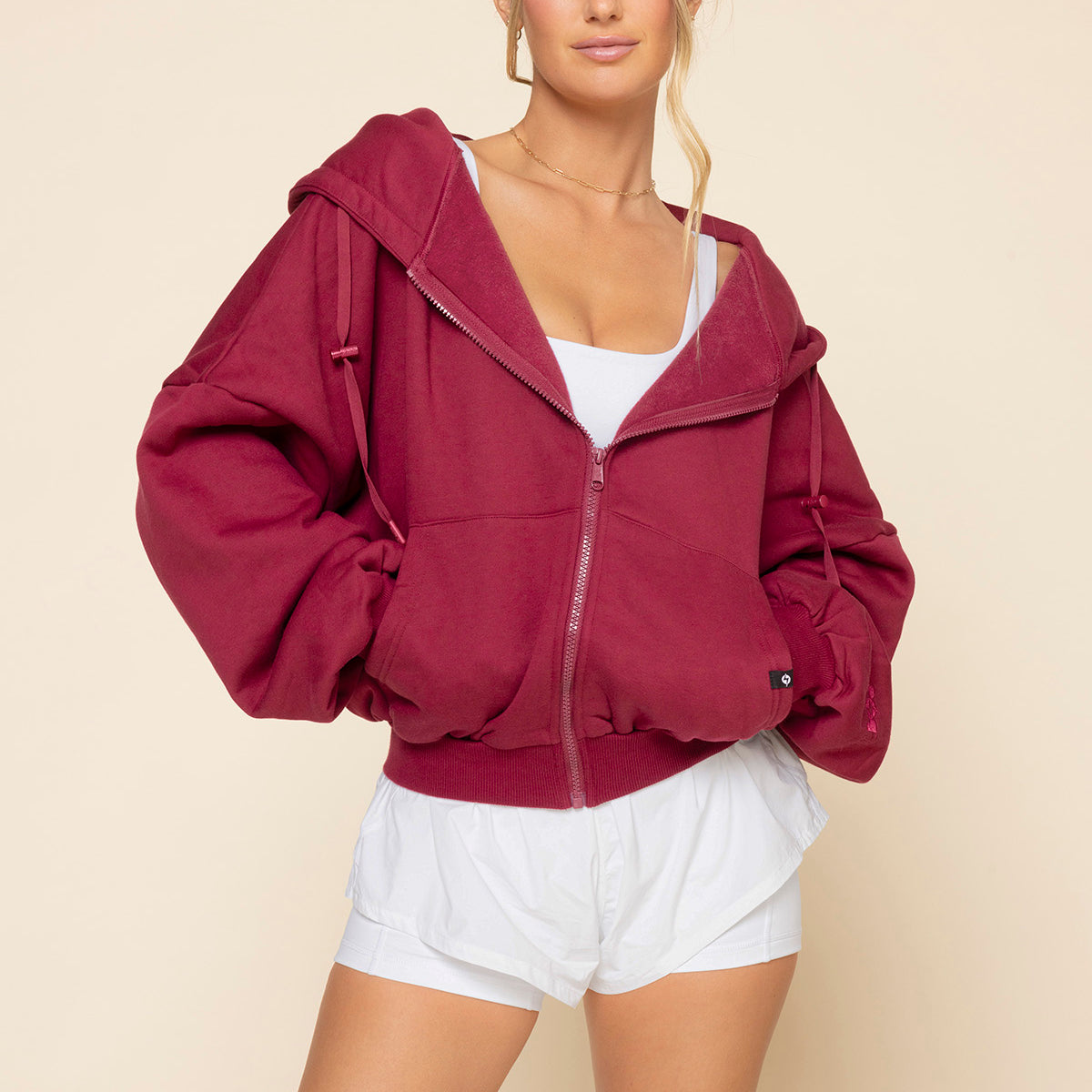 Zip Cloud Hoodie - Ruby – POPFLEX®