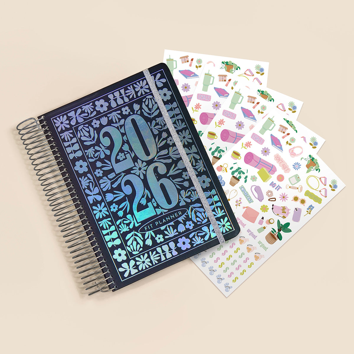 2026 Fit Planner + Stickers - Black Metallic – POPFLEX®