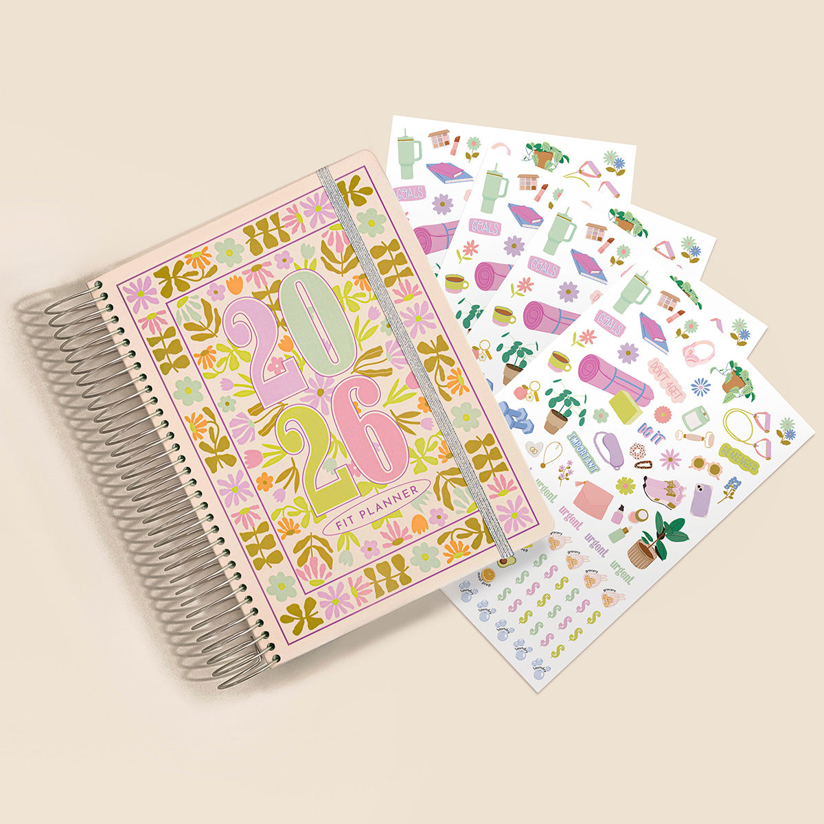2026 Fit Planner + Stickers - Multicolor Floral – POPFLEX®
