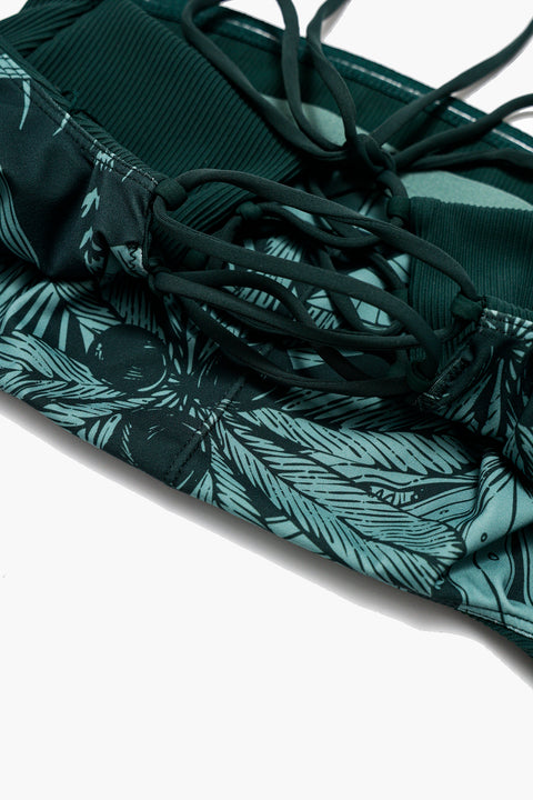 Coastline Cap Sleeve Bikini Top - Green Rib – POPFLEX®