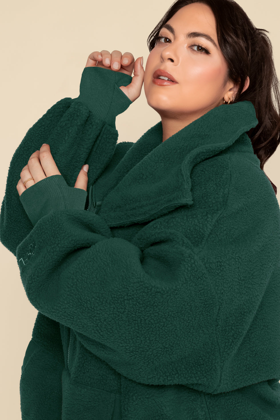 Big Hug Fleece Half Zip Sweater - Pine – POPFLEX®