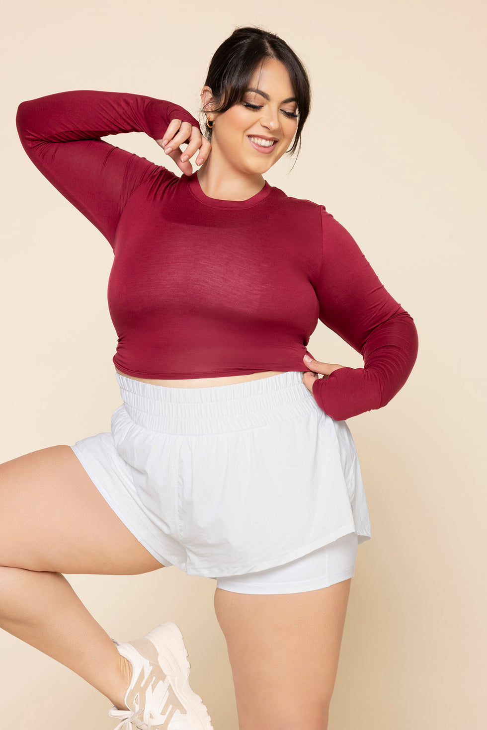 Bow Back Reversible Long Sleeve Top - Ruby – POPFLEX®