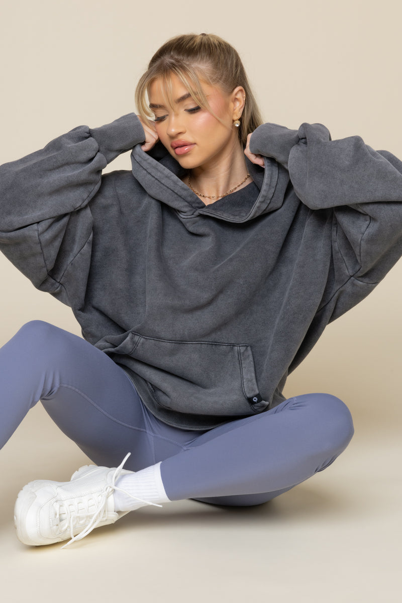 Boxy Boyfriend Hoodie - Vintage Black – POPFLEX®