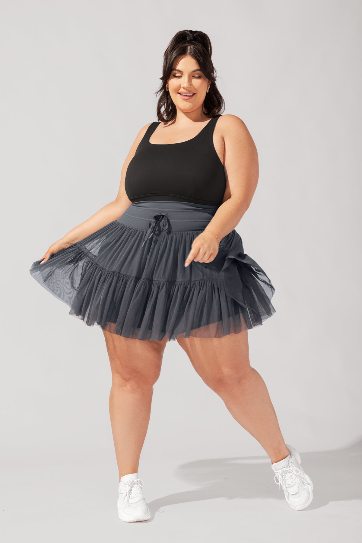 Pirouette Skort - Smoky Grey – POPFLEX®