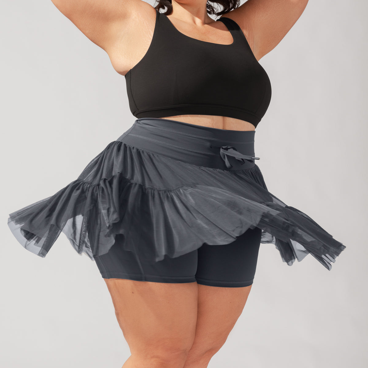 Pirouette Skort - Smoky Grey – POPFLEX®