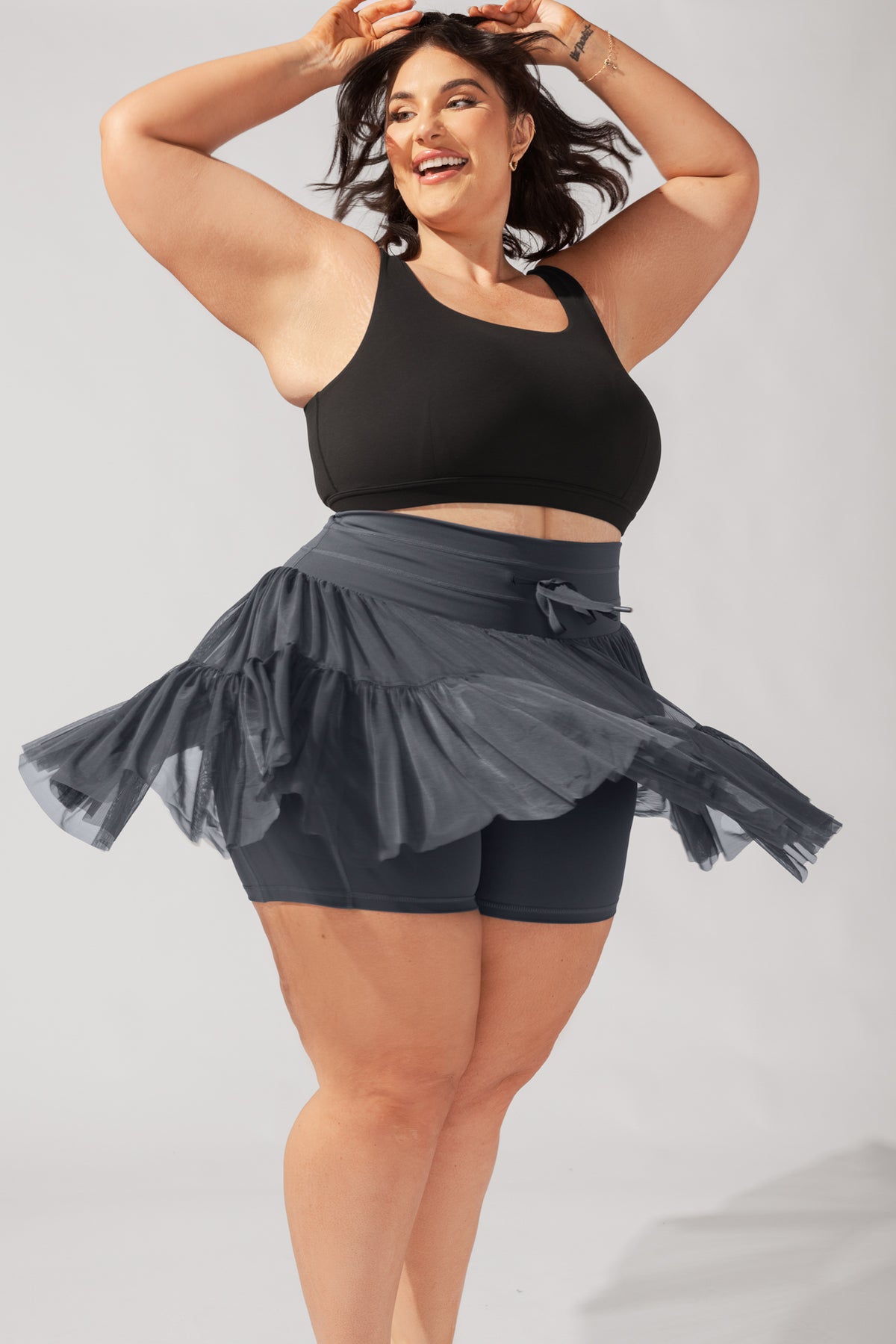 Pirouette Skort - Smoky Grey – POPFLEX®