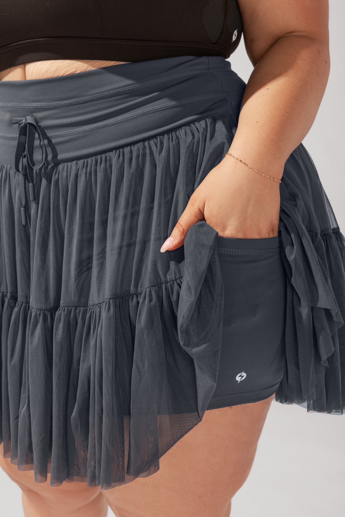 Pirouette Skort - Smoky Grey – POPFLEX®