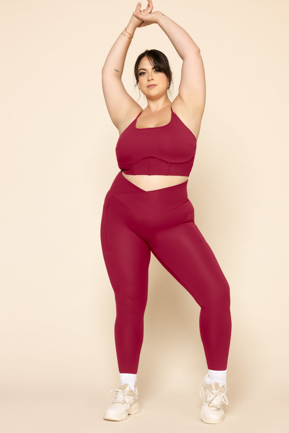 Crisscross Hourglass® Legging with Pockets - Ruby – POPFLEX®
