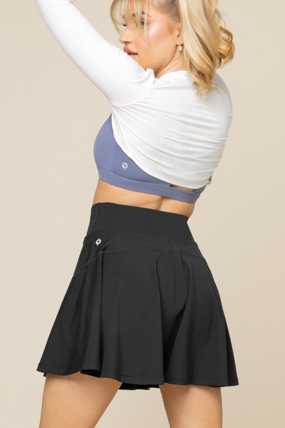 Crisscross Hourglass® Twirl Skort (Longer) - Black – POPFLEX®