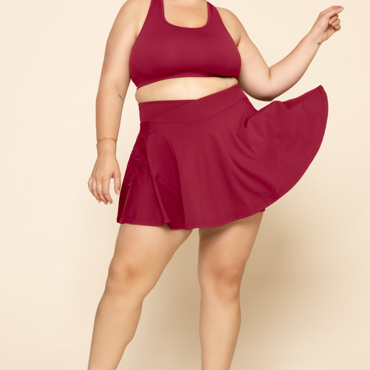 Crisscross Hourglass® Twirl Skort - Ruby – POPFLEX®