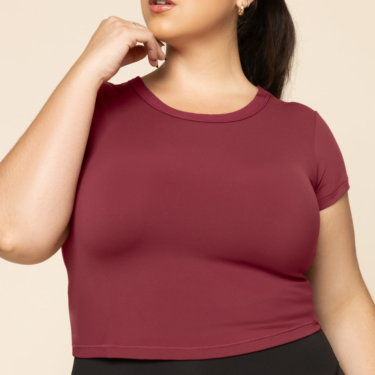 Call Me Baby Reversible Tee (Cropped) - Crimson – POPFLEX®