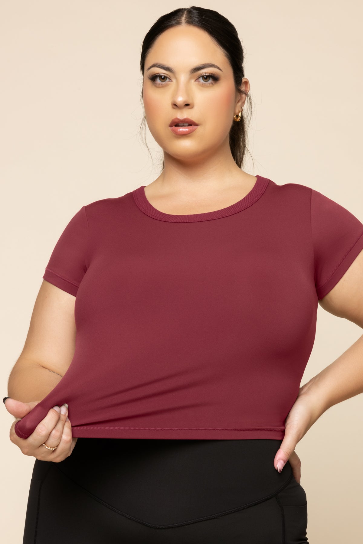 Call Me Baby Tee (Cropped) - Crimson – POPFLEX®