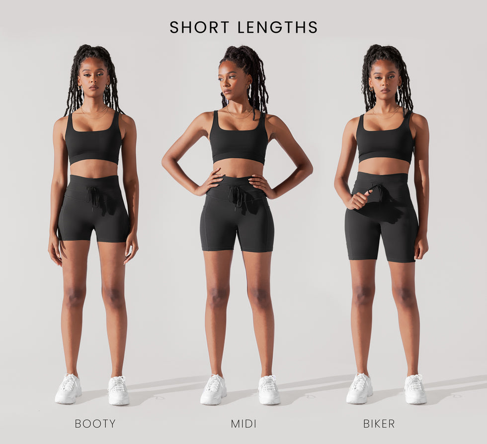Cargo Midi Short with Pockets - Black – POPFLEX®
