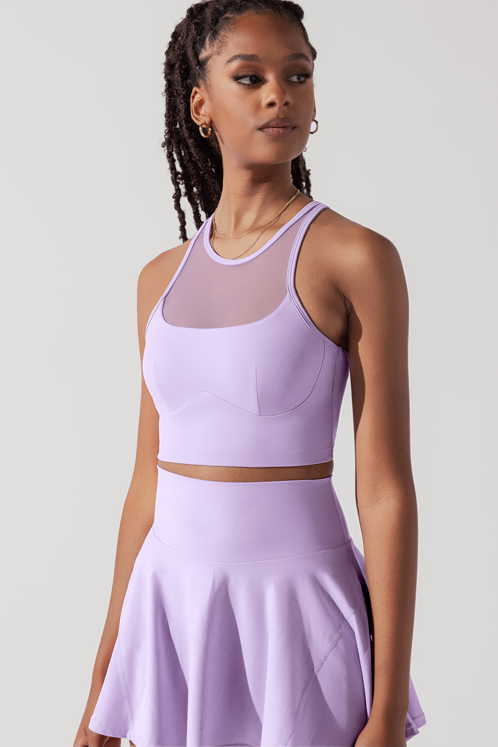 Celeste Mesh Crop Bralette - Digital Lavender – POPFLEX®