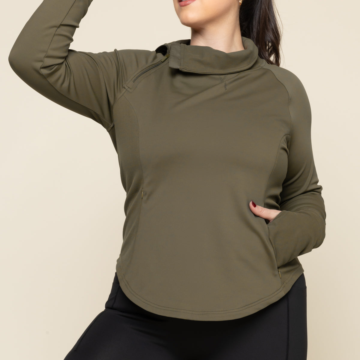 Chasing Pavements Mockneck Pullover - Grasshopper – POPFLEX®
