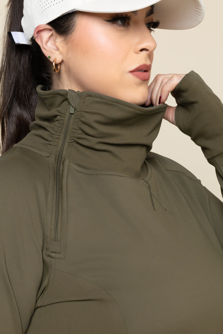 Chasing Pavements Mockneck Pullover - Grasshopper – POPFLEX®