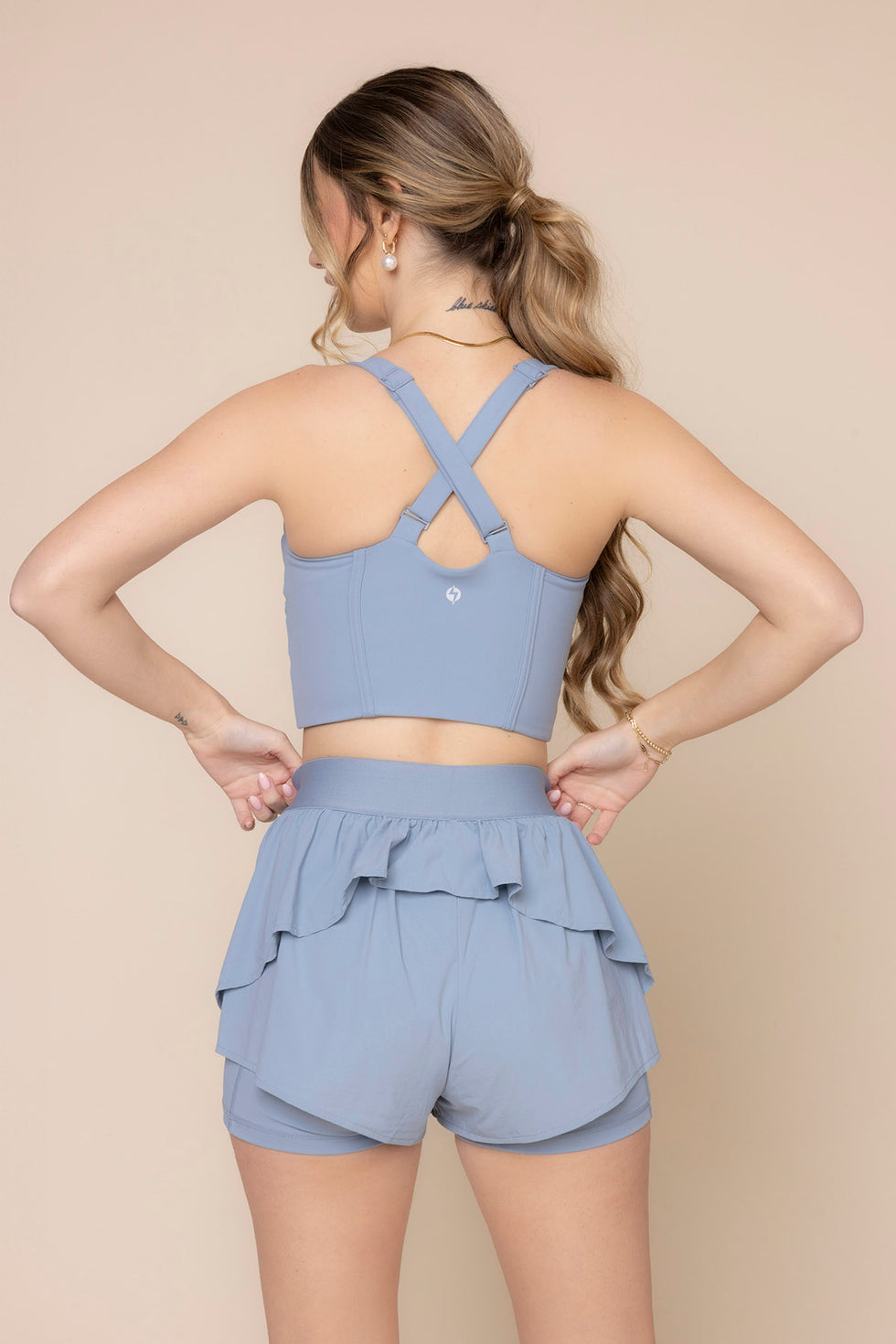 On The Run Ruffle Short - Blue Storm – POPFLEX®