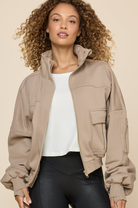 Cloud Bomber Jacket - Taupe – POPFLEX®