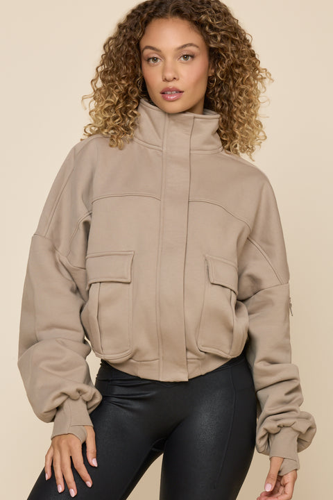 Cloud Bomber Jacket - Taupe – POPFLEX®