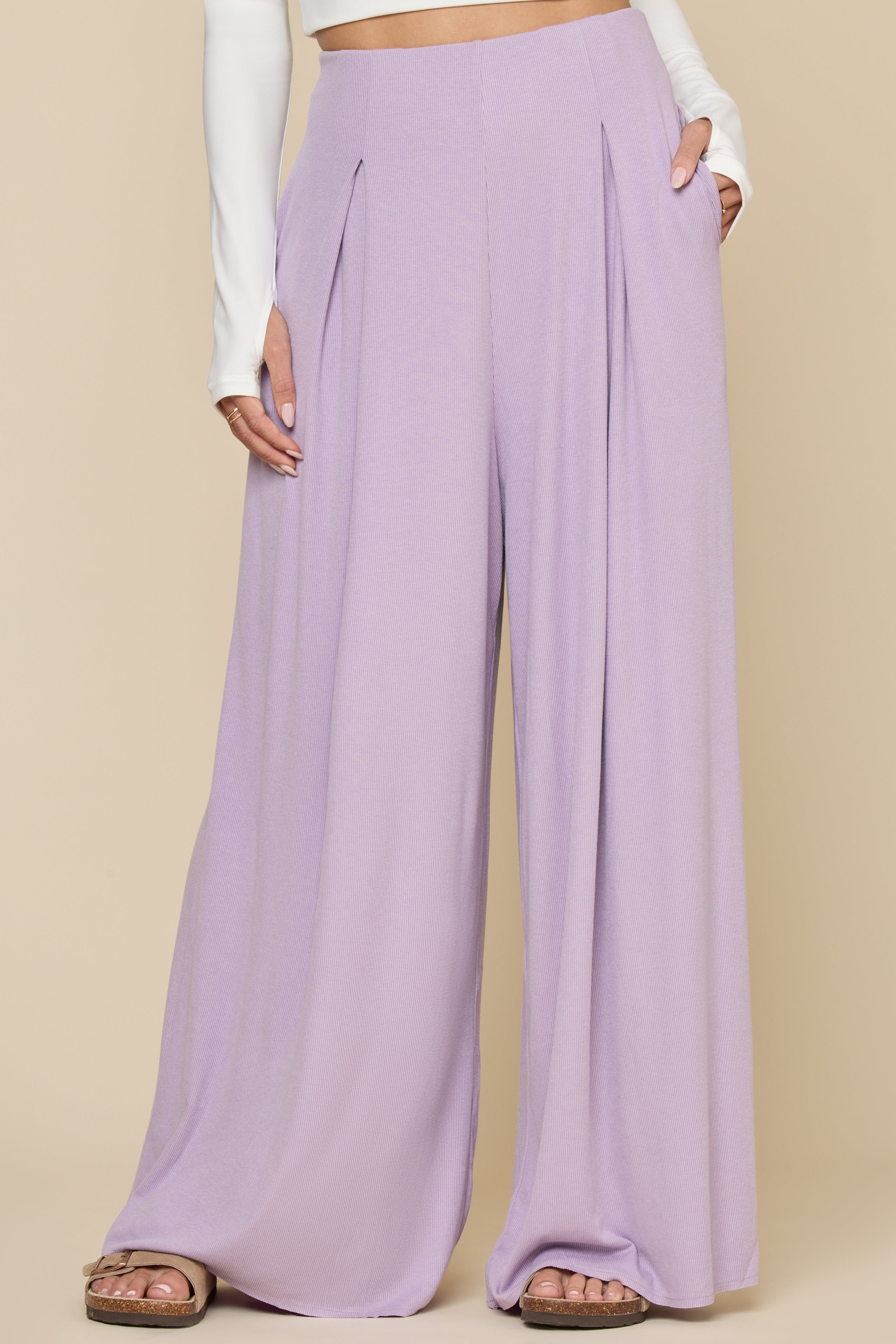 Go with the Flow Wide Leg Pant - Lavender Haze – POPFLEX®