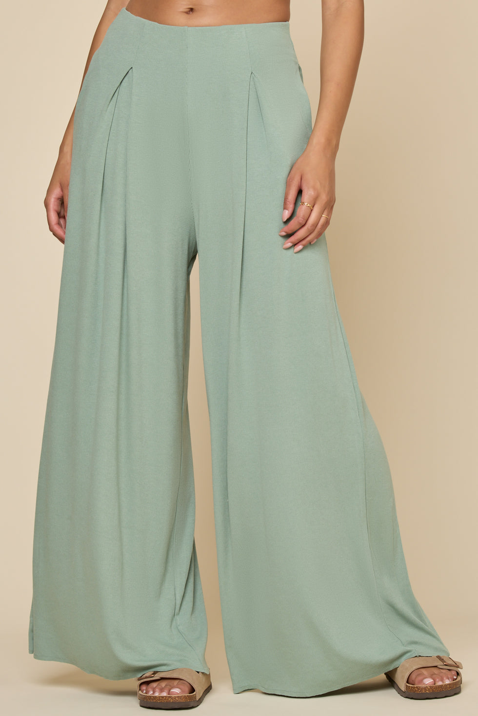 Go with the Flow Wide Leg Pant - Evening Moss – POPFLEX®