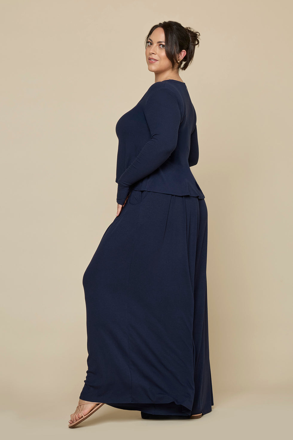 Go with the Flow Wide Leg Pant - Cosmic Navy – POPFLEX®