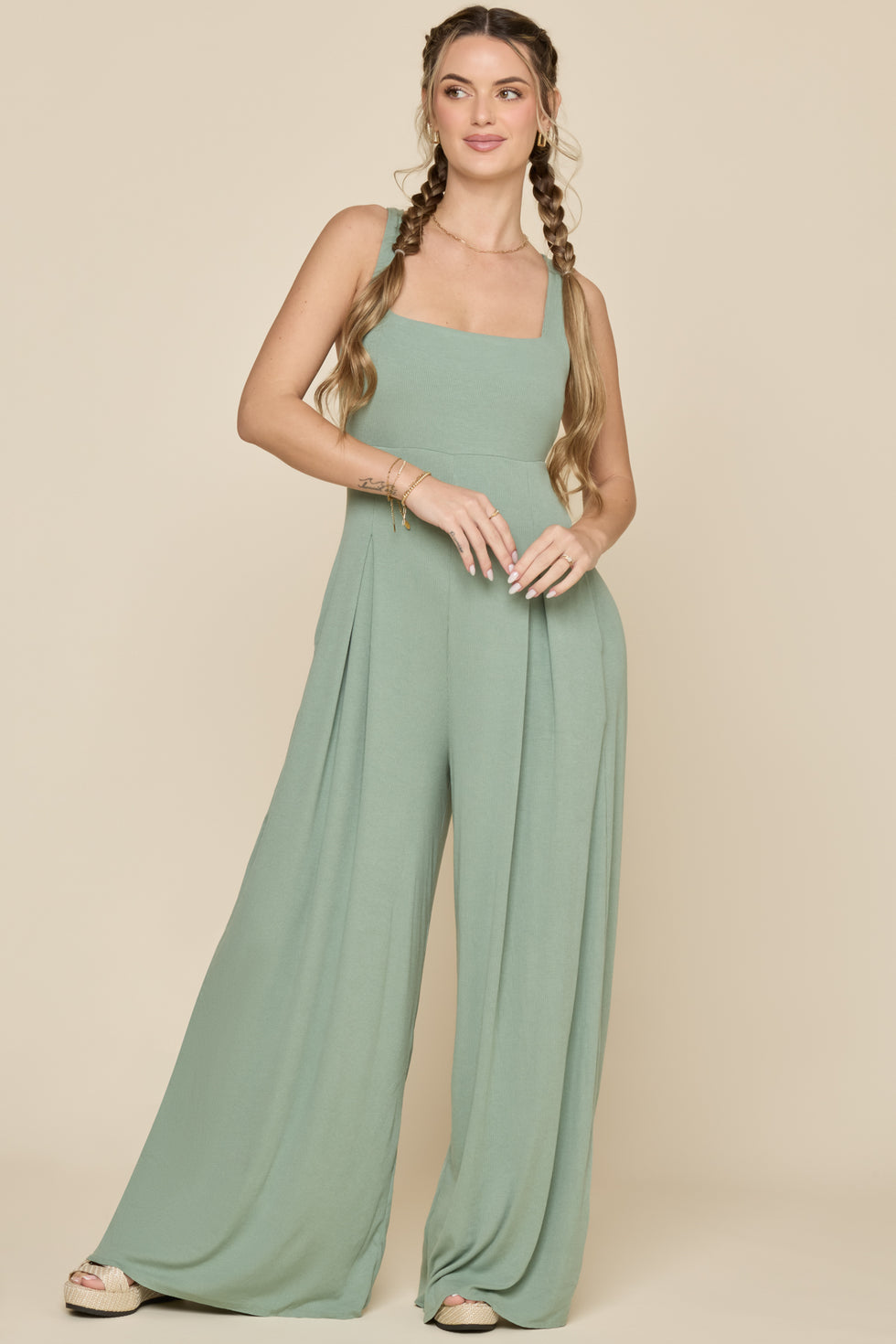 Go With The Flow Jumpsuit - Evening Moss – POPFLEX®