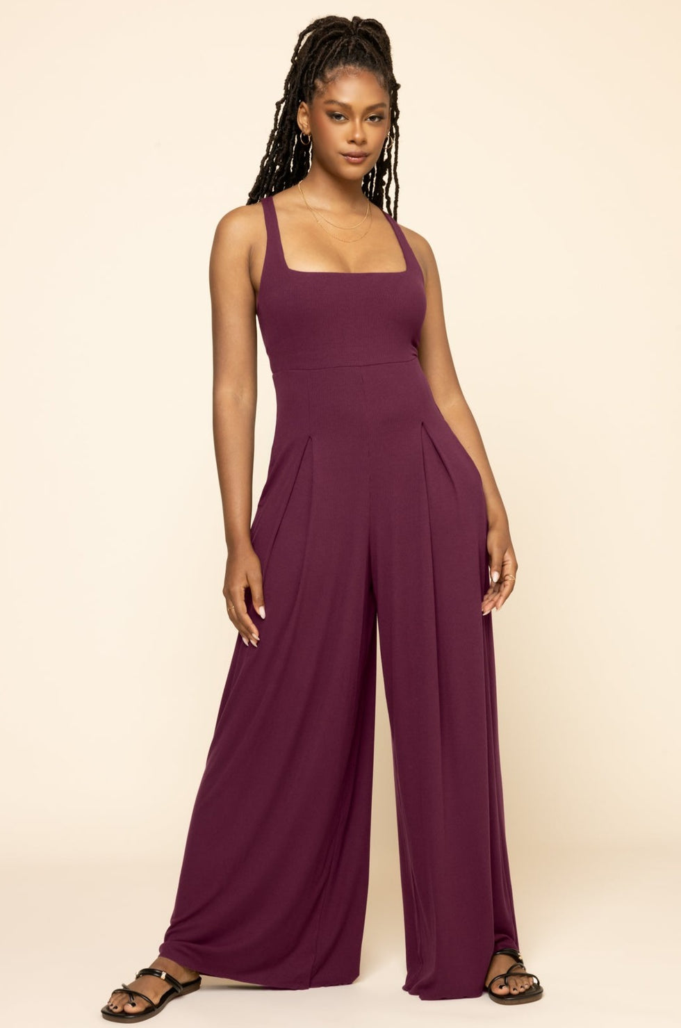 Go with the Flow Jumpsuit - Vineyard Wine – POPFLEX®