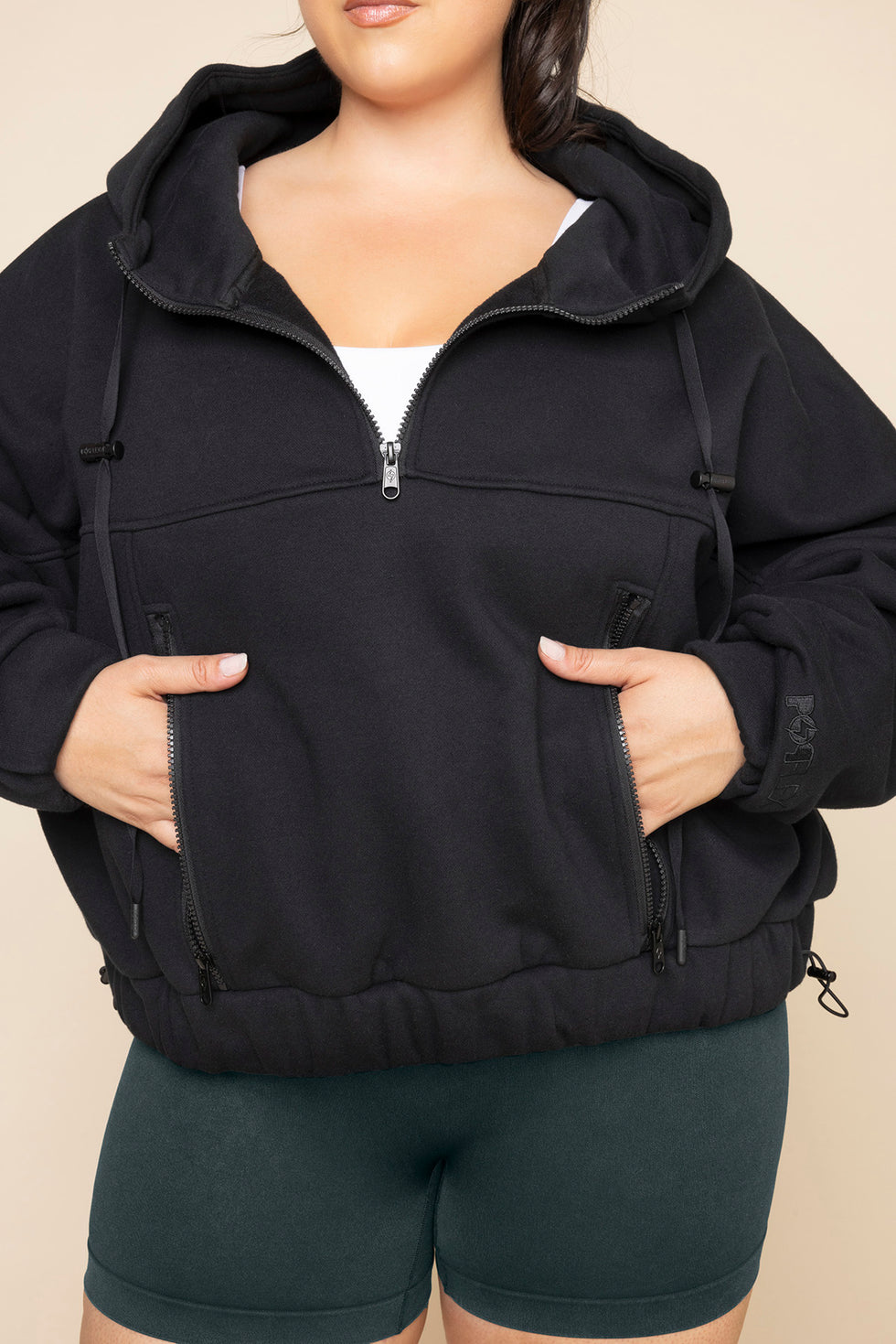 Half Zip Warm Up Hoodie - Black – POPFLEX®