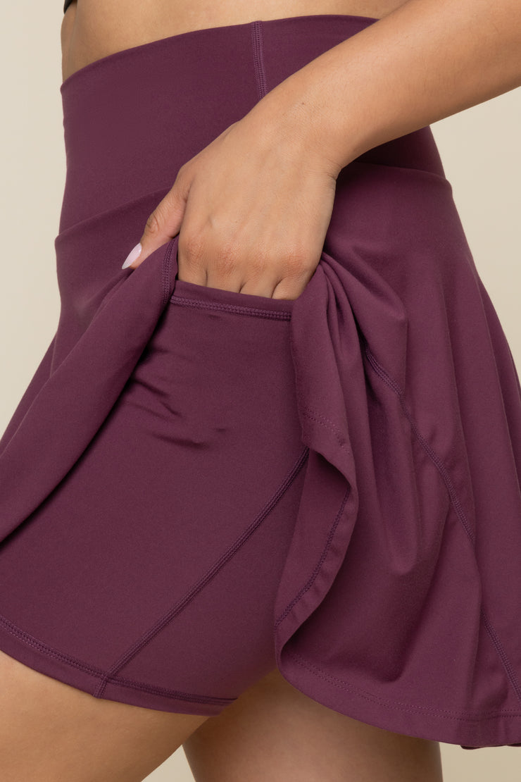Twirl Skort (Longer) - Plum – POPFLEX®