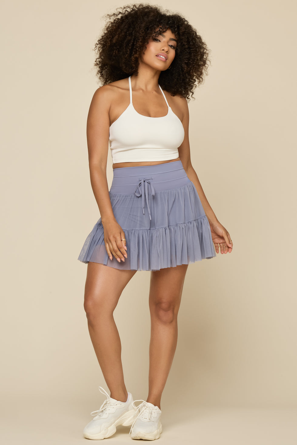 Pirouette Skort (Longer) - Blue Mist – POPFLEX®