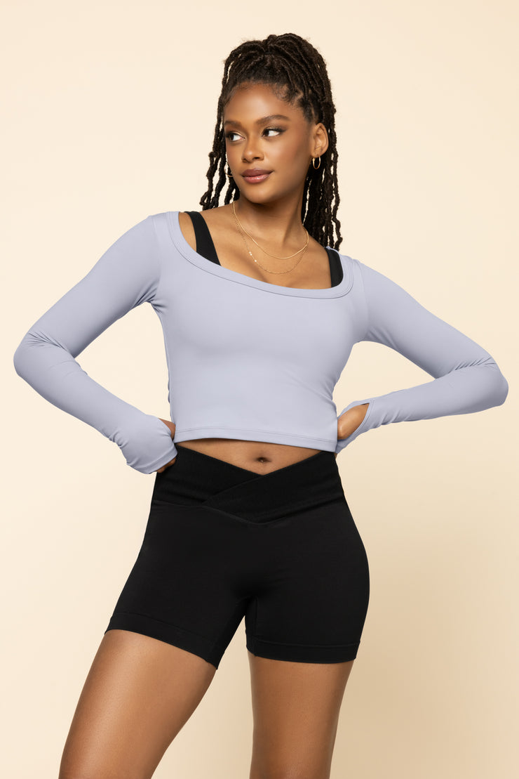 Your Favorite Reversible Long Sleeve Top (Cropped) - Country Blue ...