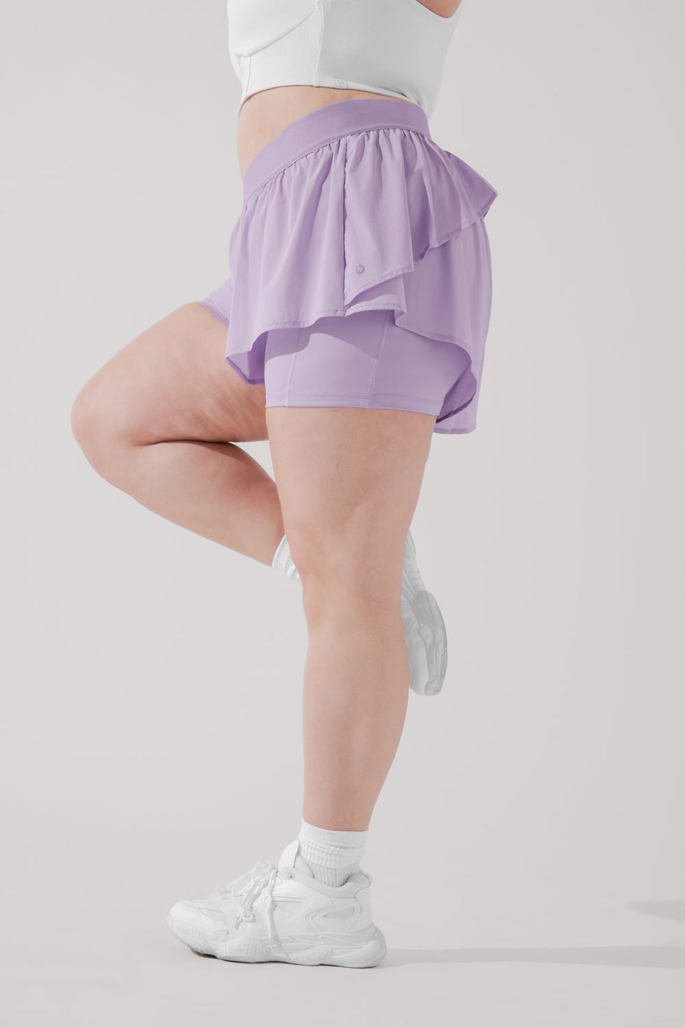 On the Run Ruffle Short - Lilac – POPFLEX®