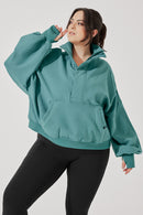 Ooey Gooey Half Zip Sweater - Turquoise – POPFLEX®