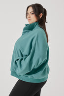 Ooey Gooey Half Zip Sweater - Turquoise – POPFLEX®