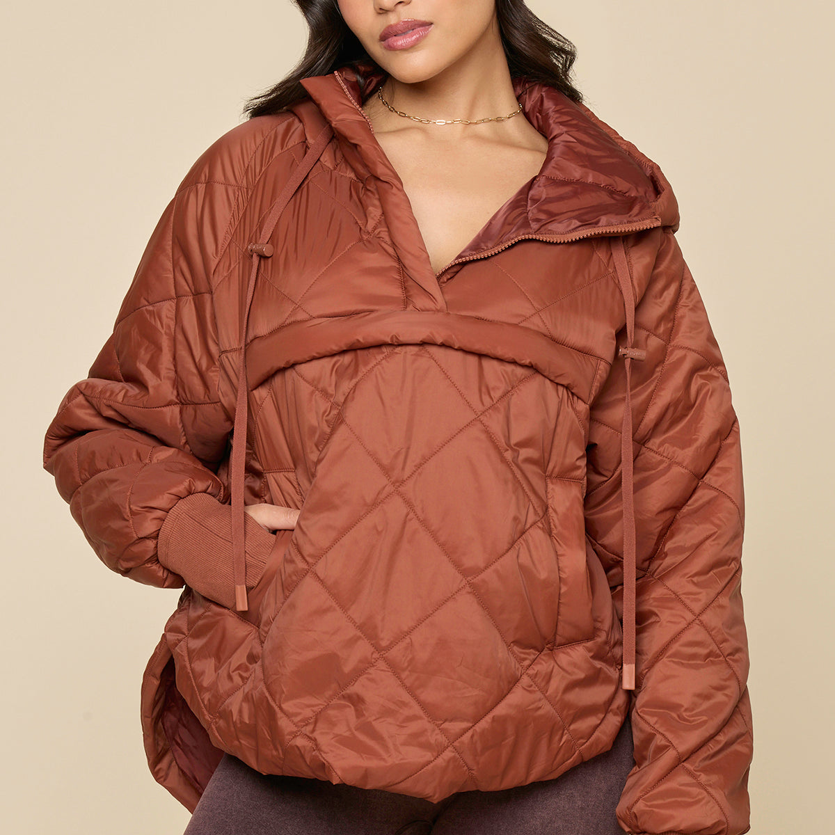 Pillow Packable Puffer Jacket - Burnt Sienna – POPFLEX®