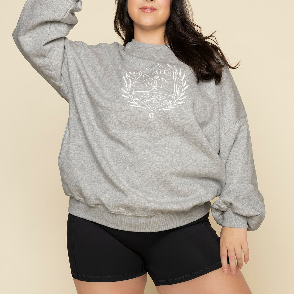 POPFLEX® Active Club Cloud Crewneck Sweater - Heather Grey