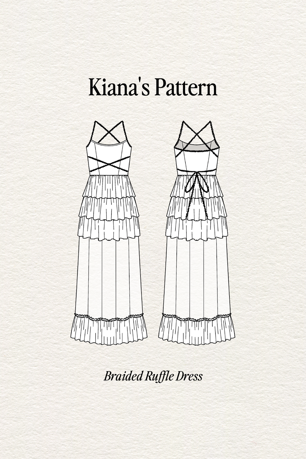 Braided Ruffle Dress by Kiana Bonollo - Pattern Only – POPFLEX®