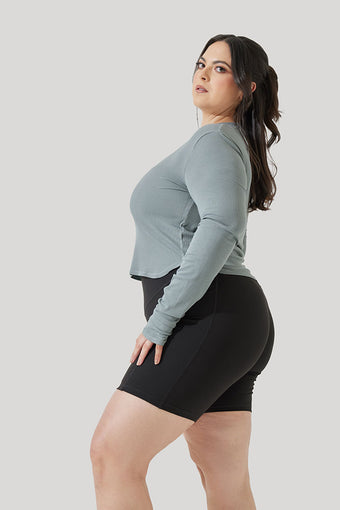 Refine Long Sleeve Top - Stormy Blue – POPFLEX®