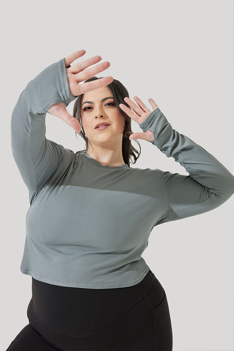 Refine Long Sleeve Top - Stormy Blue – POPFLEX®