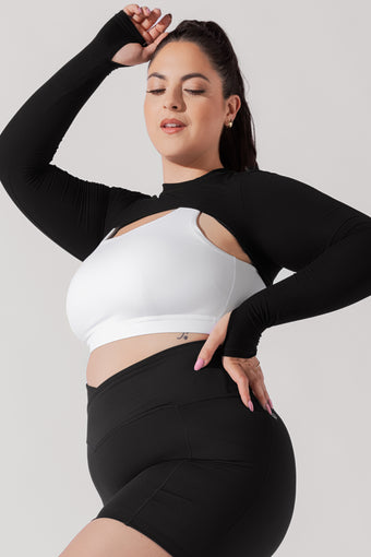 Relevé Ribbed Shrug - Black – POPFLEX®