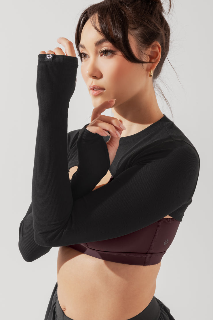 Relevé Ribbed Shrug - Black – POPFLEX®