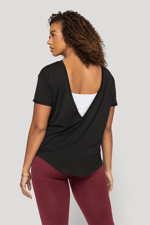 Reversible Deep V Tee - Black – POPFLEX®