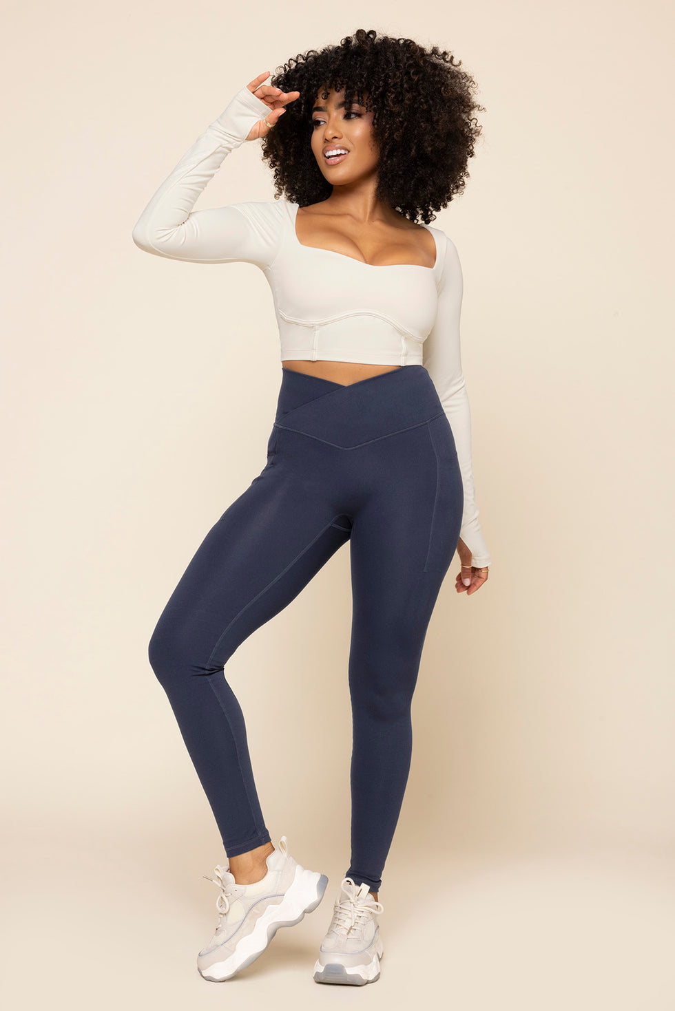 Sweetheart Long Sleeve Crop Top - Ivory – POPFLEX®