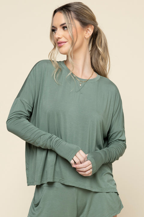 The Perfect Long Sleeve Top - Leaf Green – POPFLEX®