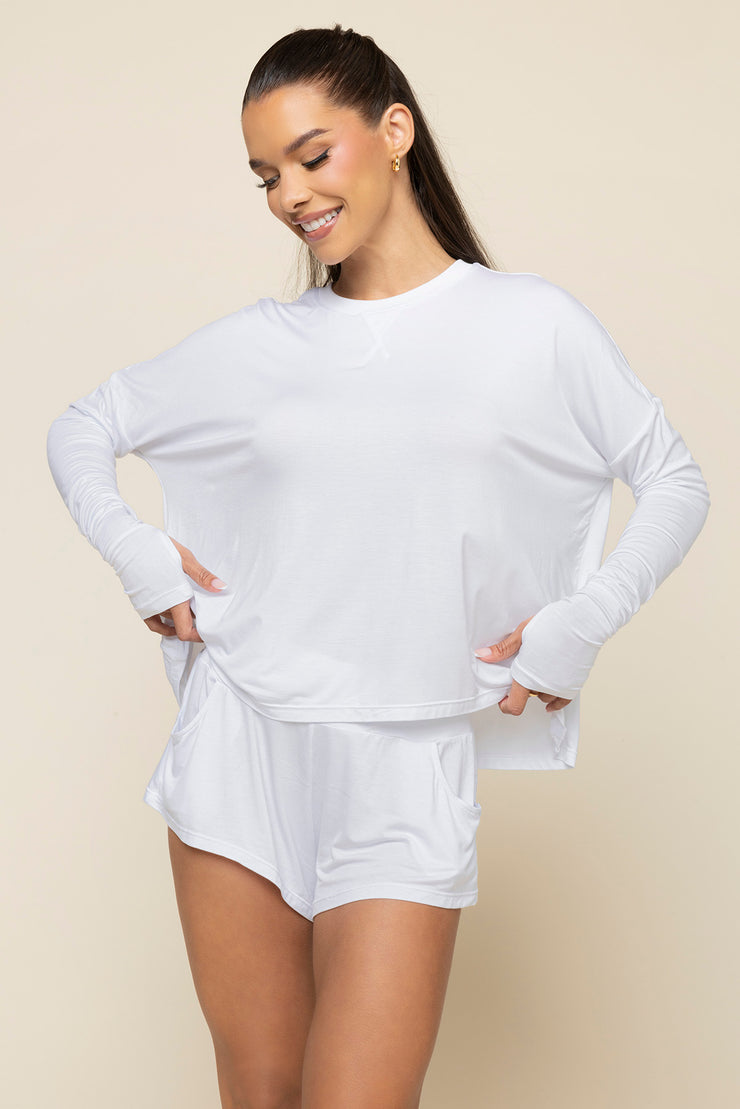The Perfect Long Sleeve Top - White – POPFLEX®